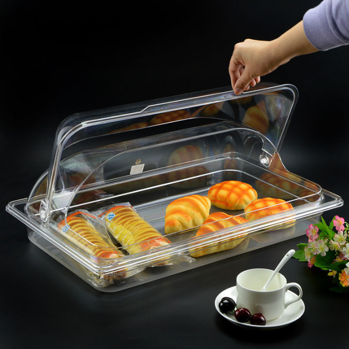 Bread Cake Tray Transparent Cover Plastic Food Fresh-Keeping Box Buffet ...