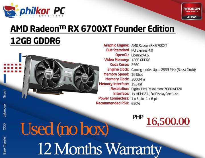 AMD Radeon RX 6700 XT Founder edition | Lazada PH