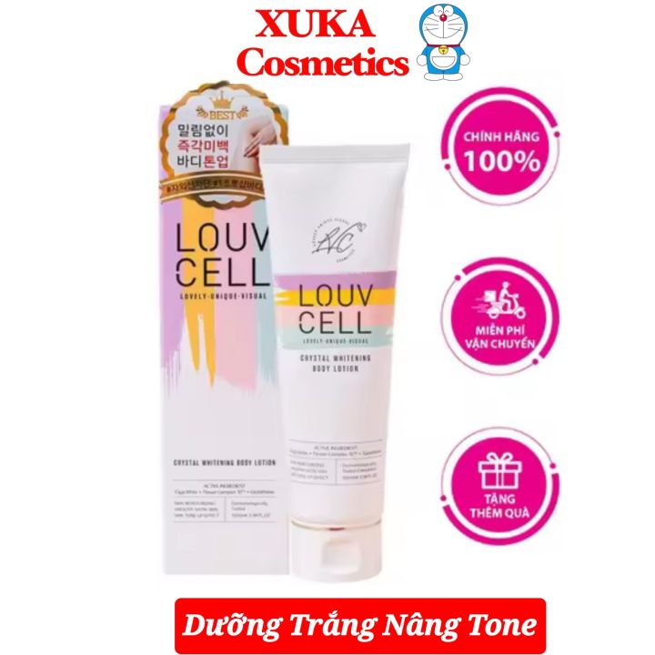 Kem dưỡng trắng Makeup body Louv Cell Crystal Whitening Body Lotion ...
