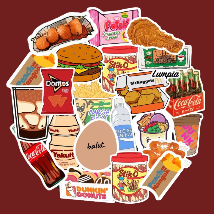 Filipino Food Laminated VINYL Waterproof Stickers | Lazada PH