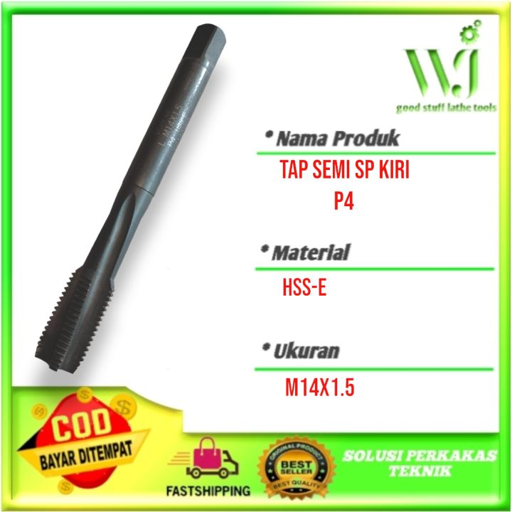 Tap semi spiral M14x1.5 Handtap bubut mesin ulir kiri bekas yamawa | Lazada Indonesia