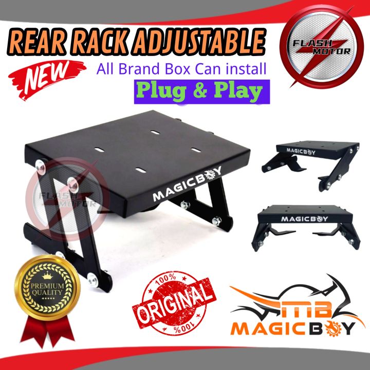 Flashmotor MAGIC BOY Heavy Duty Adjustable Box Rack Lipat Original Y15 ...