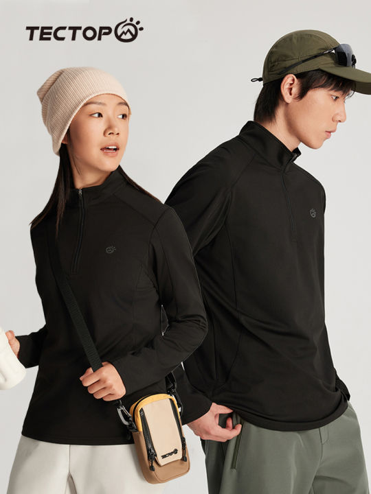 เสื้อยืดแห้งเร็ว Tectop สำหรับผู้ชายและผู้หญิง แขนยาว ระบายอากาศได้ดี ...