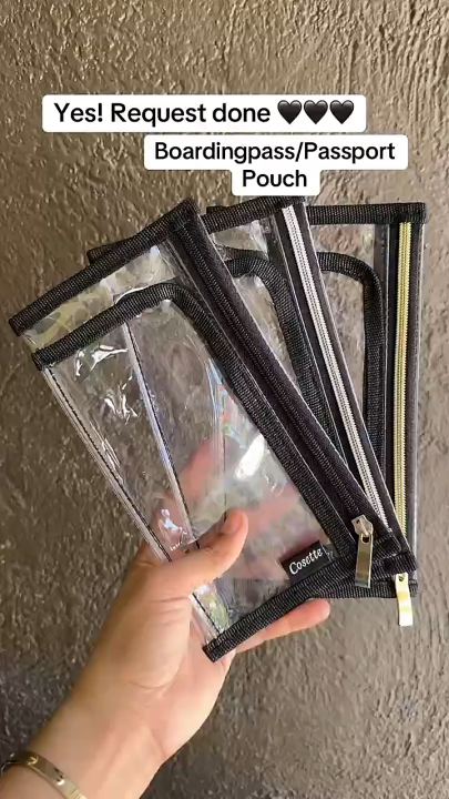 AKI! Travel Passport Boarding pass Pouch Thick PVC Plastic Pouch with ...