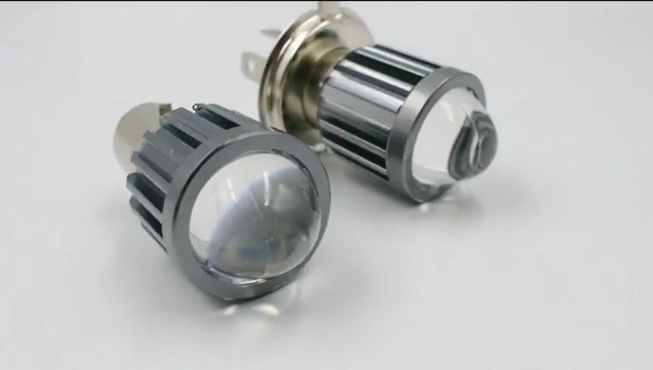 Pinph Hallogen Dual Bulb Motorcycle LED Headlight H4/H6 BA20D Two-color ...