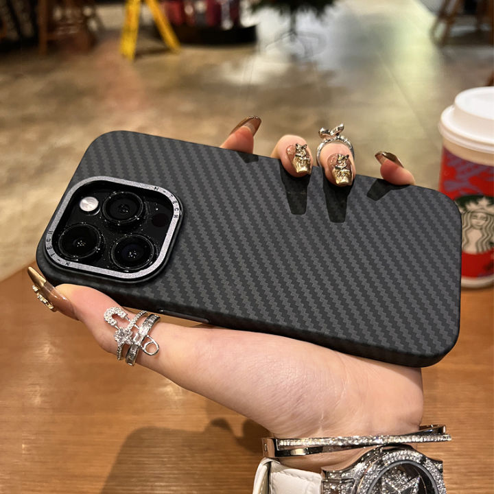 CrashStar Black Carbon Fiber Hard Shockproof Phone Case For iPhone 16 ...