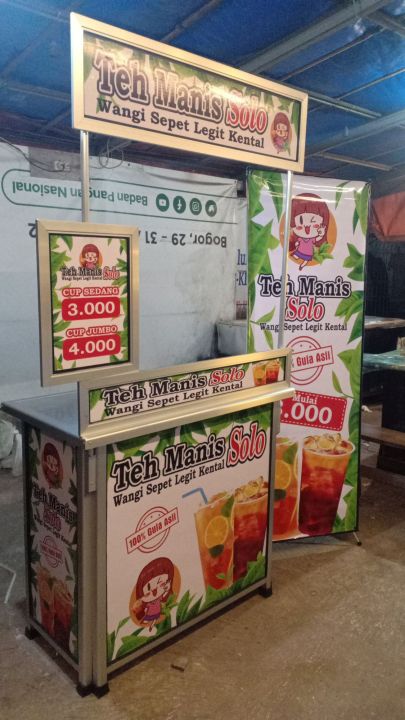 meja booth Es Teh Solo berikut Y banner | Lazada Indonesia