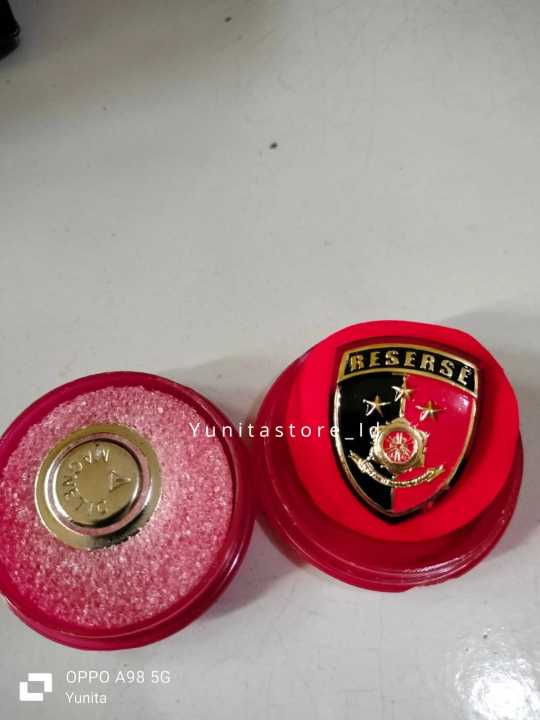 Pin Reserse Polri Magnet Premium Super Timbul Lapis Mika Merah Virall ...
