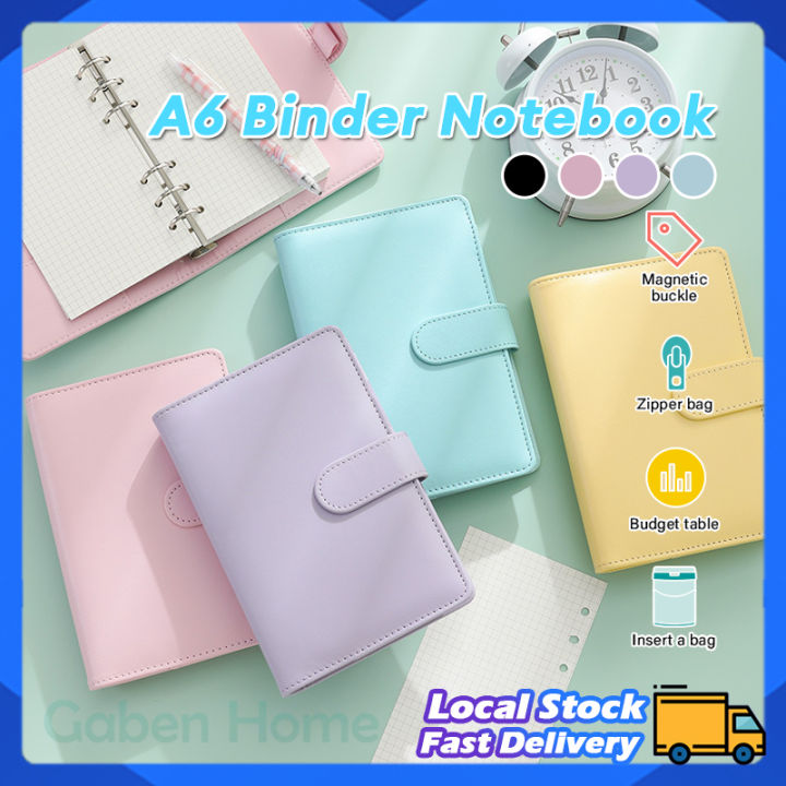 A6 Binder Notebook Macaroon Colorful PU Leather Money Budget Planner ...