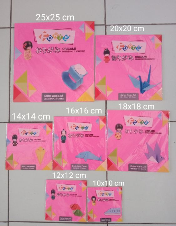 kertas lipat (origami) Forte ukuran 20x20, isi 25 lembar | Lazada Indonesia