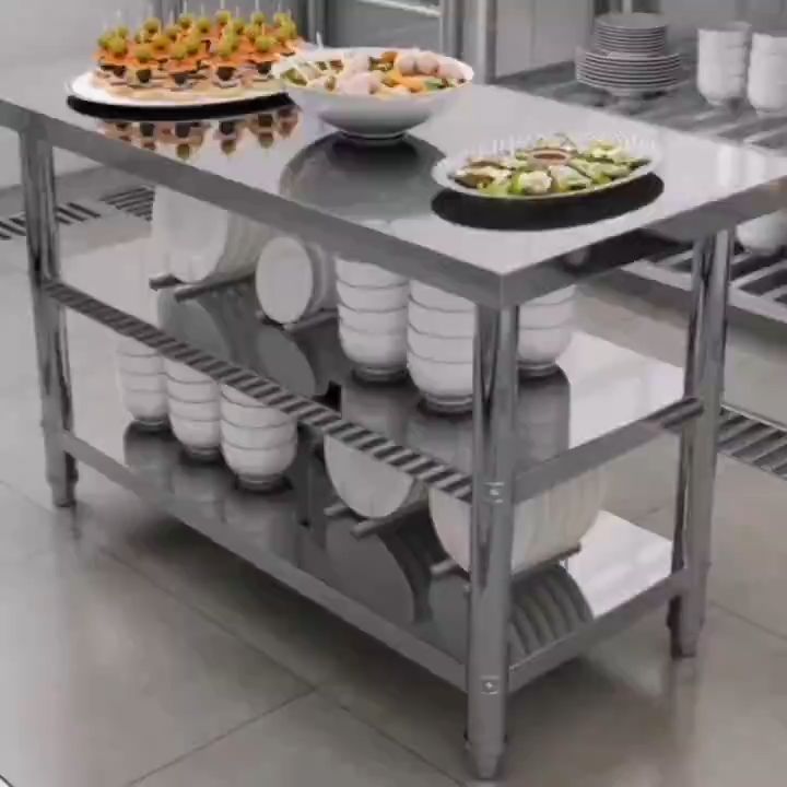 WEIAIBLD Stainless Kitchen Table Stainless Table console table ...