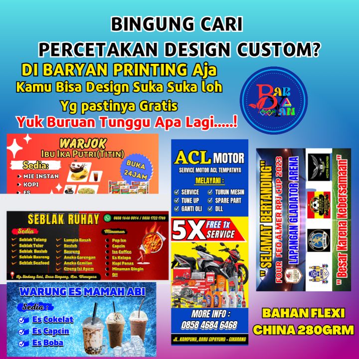 Cetak Spanduk Benner Design Costum FREE DESIGN | Harga Murah | Lazada ...