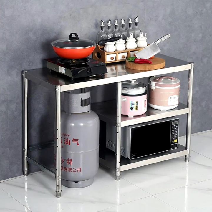 3Layers Stainless Steel Gas Stove Stand Rack Kitchen Stand Organizer ...