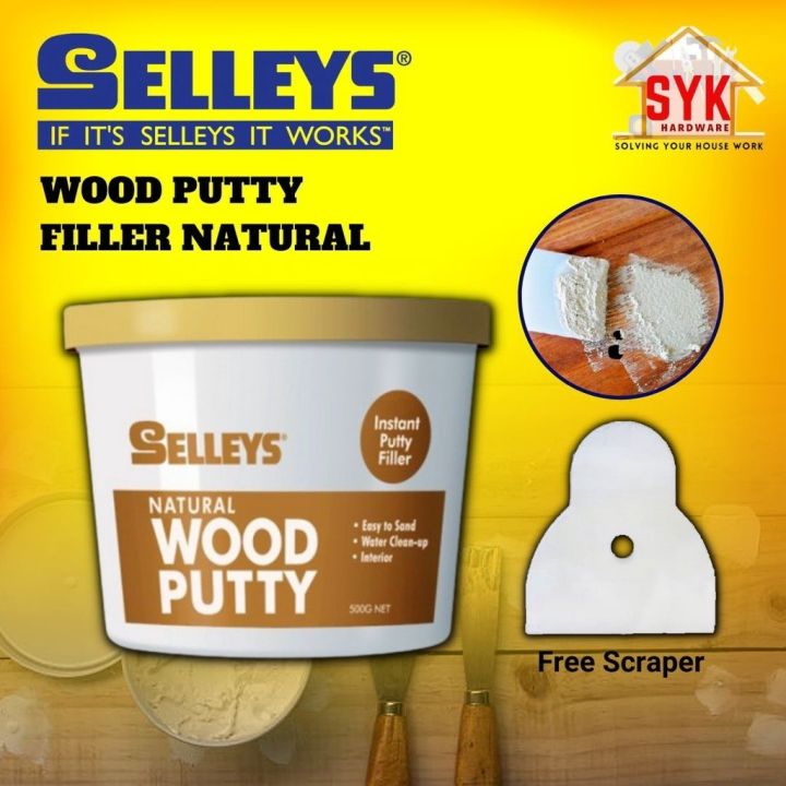 SYK SELLEYS / BOSSMAN Natural Wood Putty Filler 500g Wood Filler Repair ...