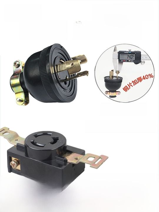 Pure Copper Three-legged Three-hole Socket Plug for Gasoline Generator ...