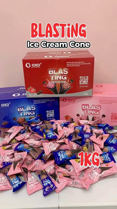 coco Ice Cream Cone 1KG Sharing Box | Chocolate & Strawberry Flavor ...