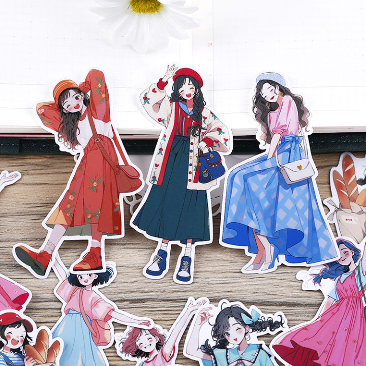 Cute Girl Character Stickers for Scrapbooking Phone Case Decoration ...