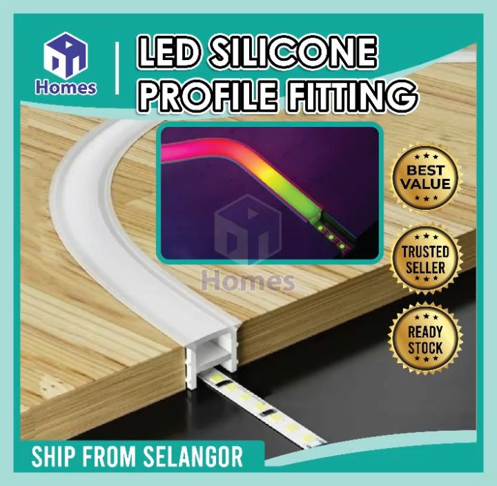 LED Silicone Channel Strip Light Rubber Silicone Casing Profile Track ...
