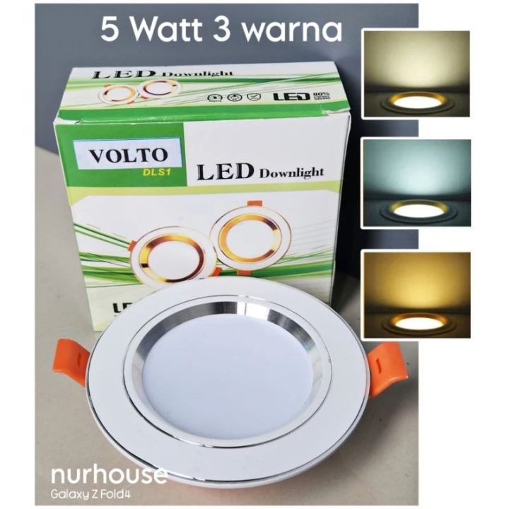 lampu downlight led 3 warna 5 watt lampu downlight variasi plafon lampu ...