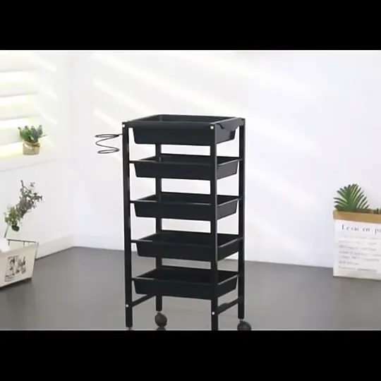 5 Layer Salon Trolley Cart Organizer Barber Shop Tool Storage Cart with ...