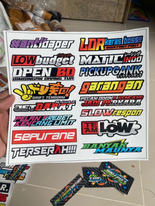 Sticker Pack Kata Kata / Stiker Pack Racing / Stiker Pack Viral / Stiker Helm / Stiker Tumbr ...