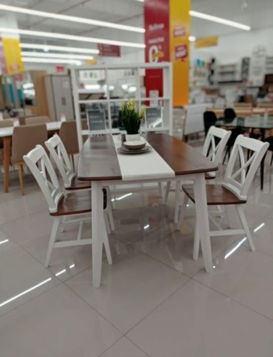 Meja makan informa yelets 4 kursi meja makan kayu asli | Lazada Indonesia