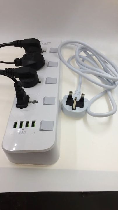 4 WAY Singapore Extension Power Socket White LDNIO UK 3 PIN PLUG with ...