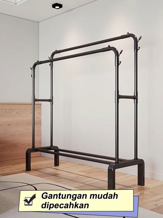 LG Stand Hanger Gawang 150CM Gantungan Baju Besi Stand Hanger Baju ...