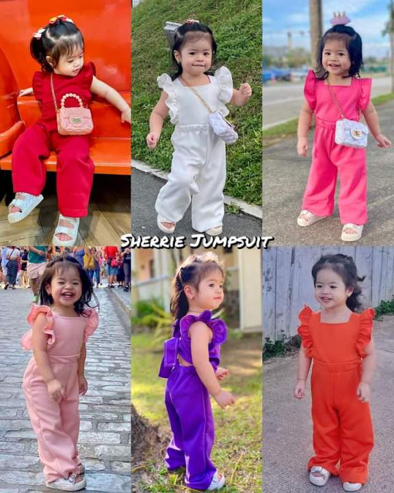 Sherrie baby girl jumsuit( fit 1 -3 yrs old small) model 2 yrs old ...