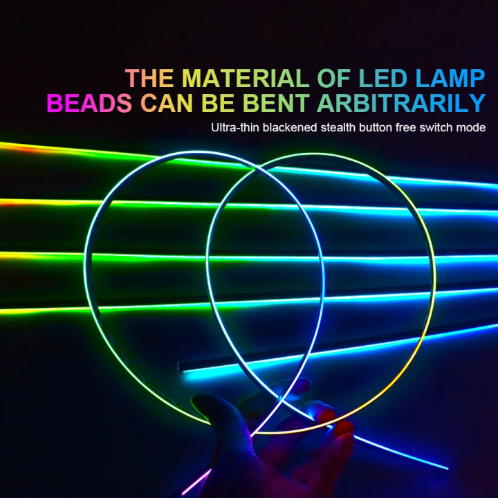 35/75/110cm Led Acrylic Car Ambient Light RGB 64 213 Color Symphony ...