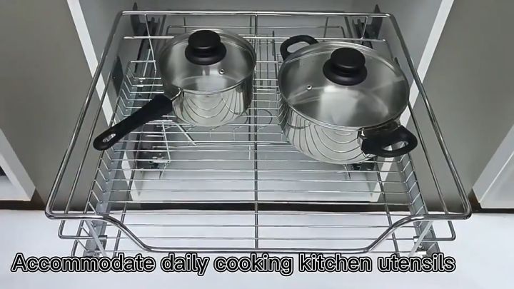 GAA Pull Out Kitchen Cabinet Pull Out Basket with Frame Condiments Rack ...