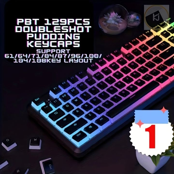 Pudding Keycap 129-Keys Backlit Oem Height Pbt Material Two-Color Key ...