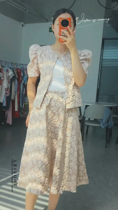 【Set】Modern Filipiniana Bolero Terno outfit Puff Sleeve blouse and ...
