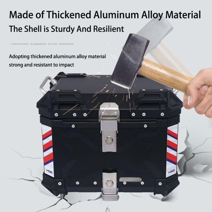 45L/55L Aluminum Alloy Waterproof Motorcycle Top Case Tail Box with ...