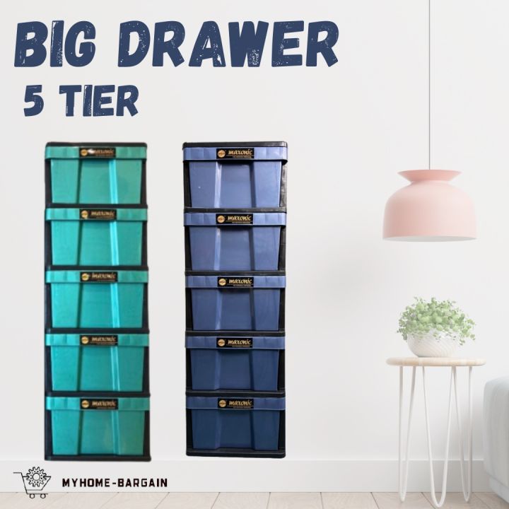 Plastic Drawer | Laci Plastik | 5 Tier | Cabinet | Almari | Rak ...