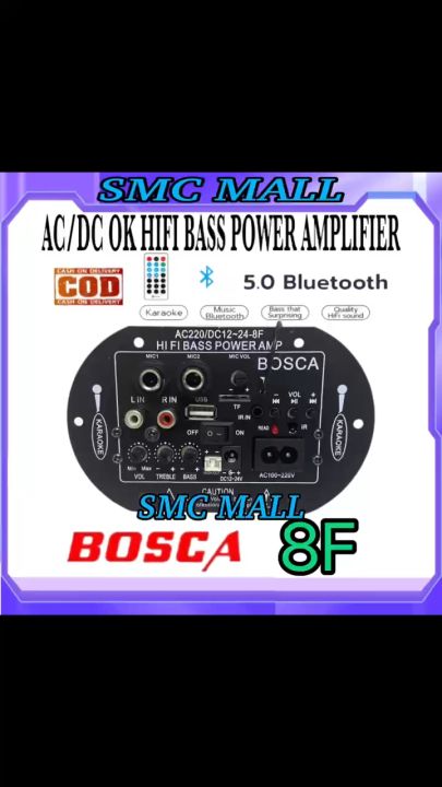 BOSCA 8F OK HIFI BASS POWER AMPLIFIER Board AC 220V DC 12V/24V Car ...