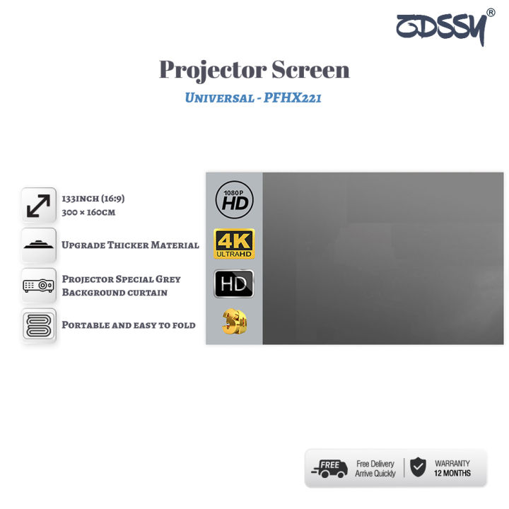 ZDSSY Projector Screen 40/50/60/72/84/92/100/106/120/130/133 inch Anti ...