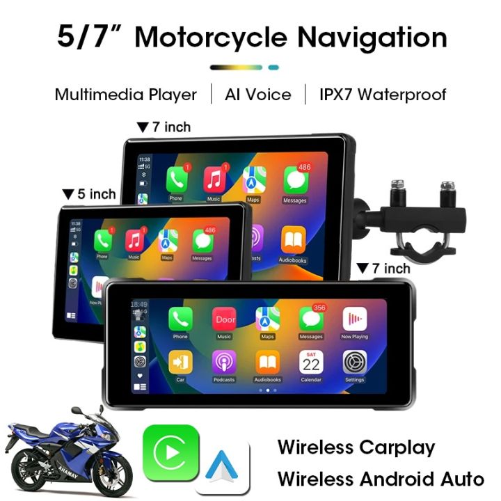 Navigation Motorcycle IP67 Waterproof Wireless Apple Carplay Display ...