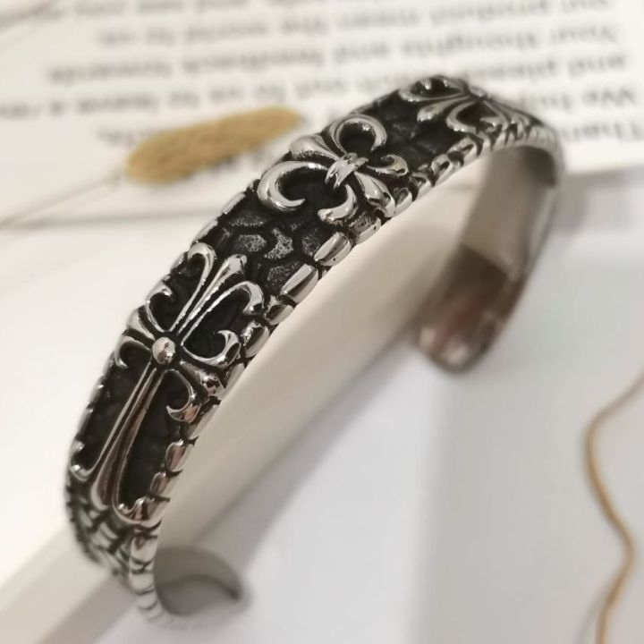 Stainless Steel C Type Chrome hearts Bangle. | Lazada