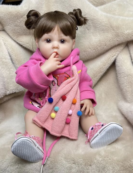 22 "Erin Full Body Soft ซิลิโคนตุ๊กตาไวนิลดูดสาวนิ้วมือ 3D ทาสีตุ๊กตา ...