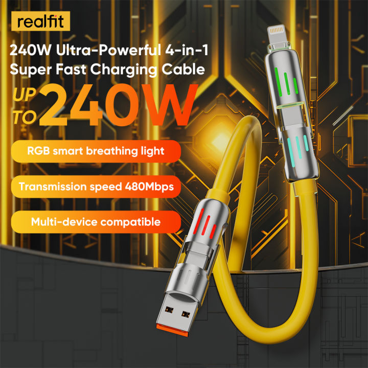 【Buy 1 Get 1 Free】Realfit C2 Cable 240W Super Fast Charging for Android ...