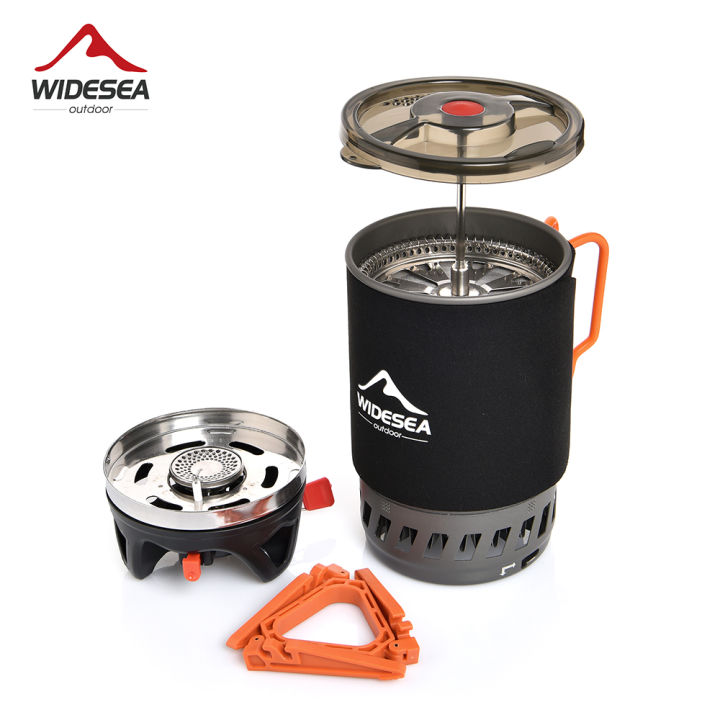 Widesea Camping Cooking System with Heat Exchanger Portable All-in-One ...