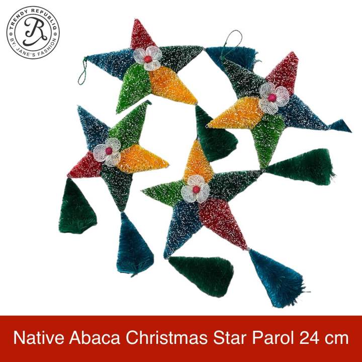 Native Abaca 24 cm Christmas Star Parol For Window Wall and Door Decor ...