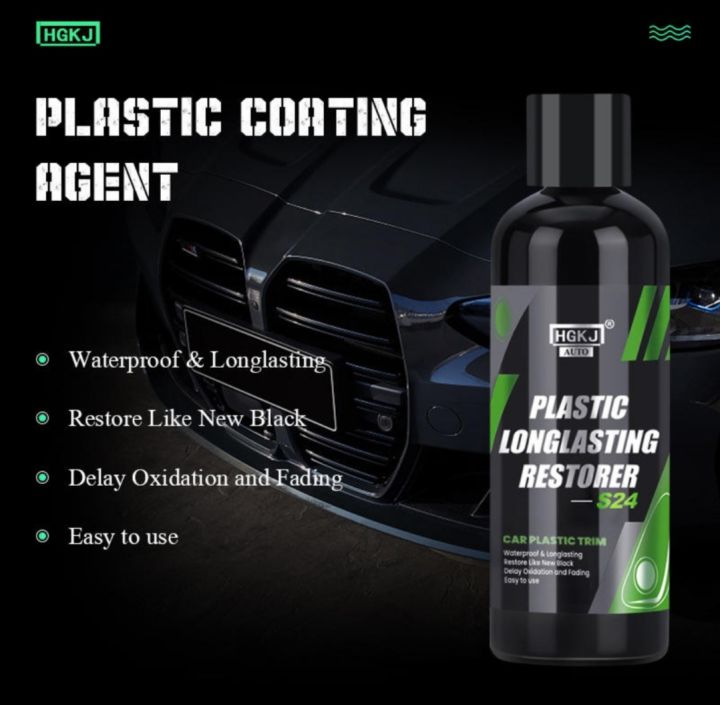 ORIGINAL HGKJ S24 PLASTIC TRIM RESTORER COATING AGENT 100ML / Black ...