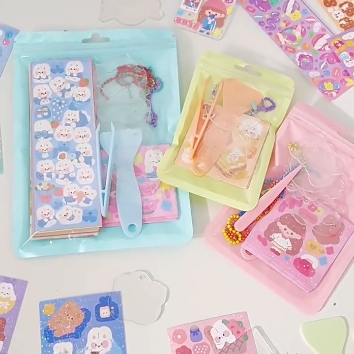 Kids Cute Goo Goo Card Sticker Set DIY Goo Plate Notedbook Goo Card ...