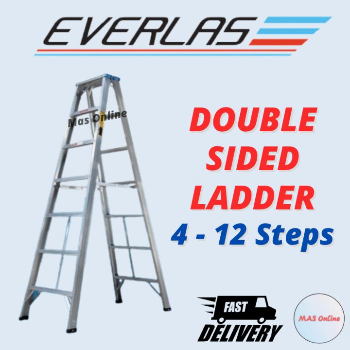 ORIGINAL DS10 Everlas 10 Steps Heavy Duty Aluminium Double Sided Ladder ...