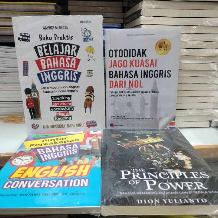 Paket 4 buku praktis belajar bahasa Inggris, otodidak jago kuasai bahasa Inggris dari nol ...