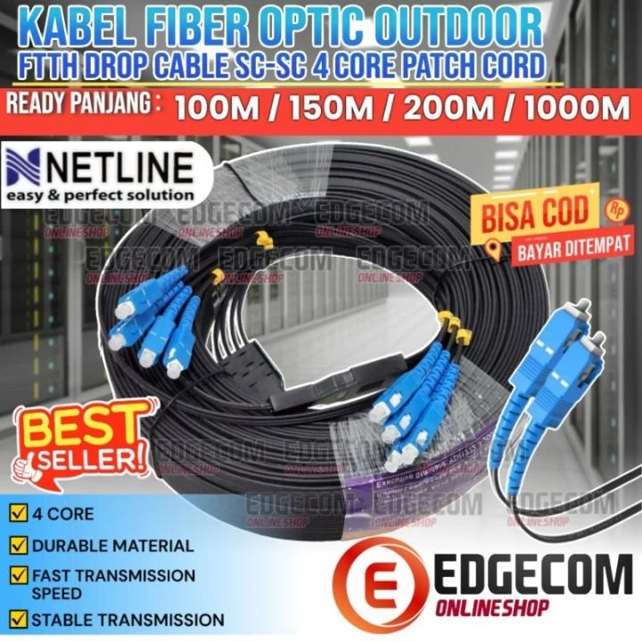 KABEL FIBER OPTIC 4 CORE FTTH FO OPTIK OUTDOOR DROPCORE SING MODE 50 ...