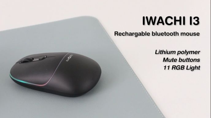 เมาส์ไร้สาย Iwachi I3 rechargable bluetooth mouse รองรับ 2.4G/BT5.0 ...