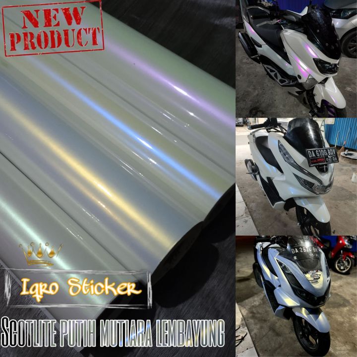Sticker Scotlite Putih Mutiara Skotlet Motor Putih Lembayung Premium ...
